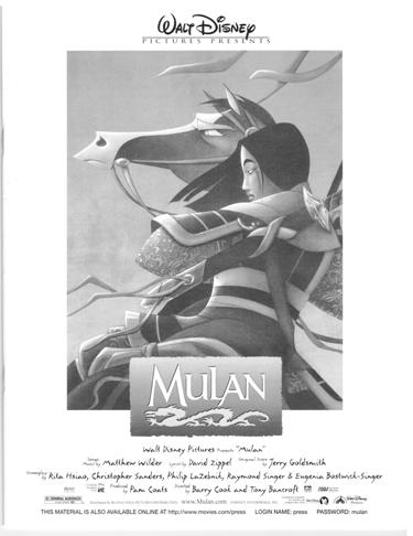 Mulan - 1998 - Press Kit - Reel Deals Movie Posters Product Details